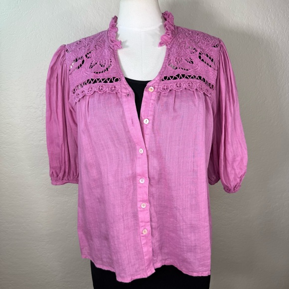 Sundance | Tops | Sundance Dianna Lace Top Bloom Pink Button Down 34 ...
